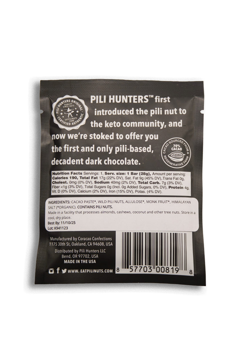 Pili Hunters™ Keto PiliBar - Ultimate Keto Dark Chocolate Ultra low Ca ...