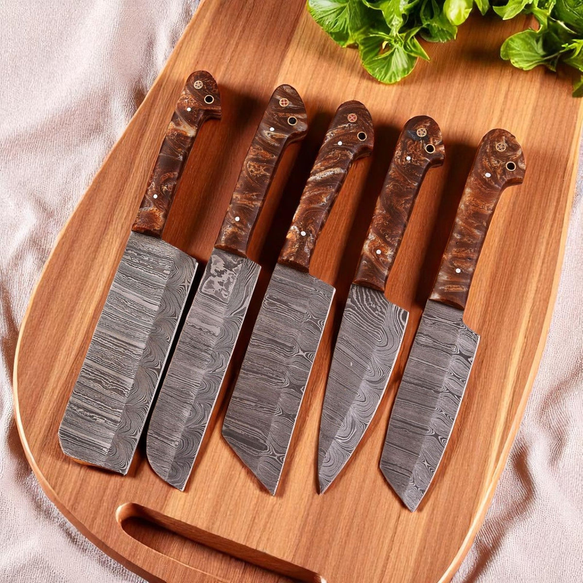Best Japanese Cutlery Set – 5-Piece Full Tang Damascus Steel – Fruit ...