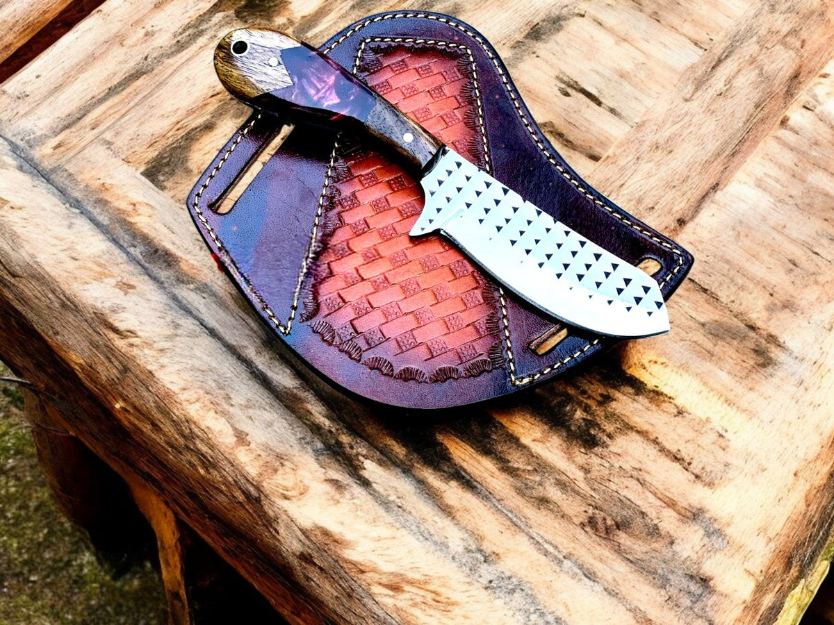 Handmade Cowboy Knife – Rosewood & Epoxy Handle, 8" – Fruit Hunters